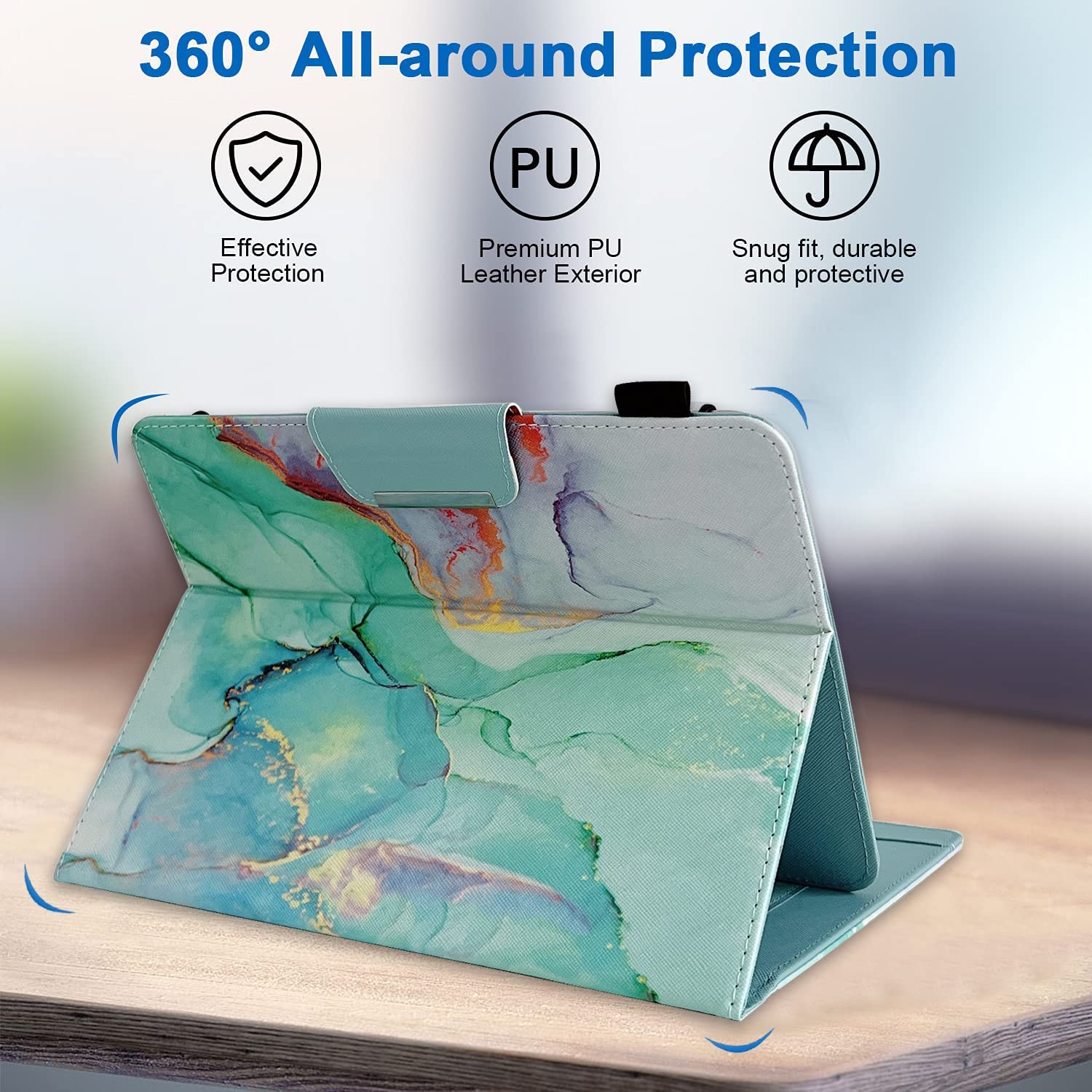 9.5-10.5 inch Tablet Universal Case, Synthetic Leather Case Cover for iPad Air,New iPad 5th/6th Gen, Samsung Galaxy Tab A 10.1/Tab E 9.6 and More 9.5-10.5inch Tablet, Purple Butterfly