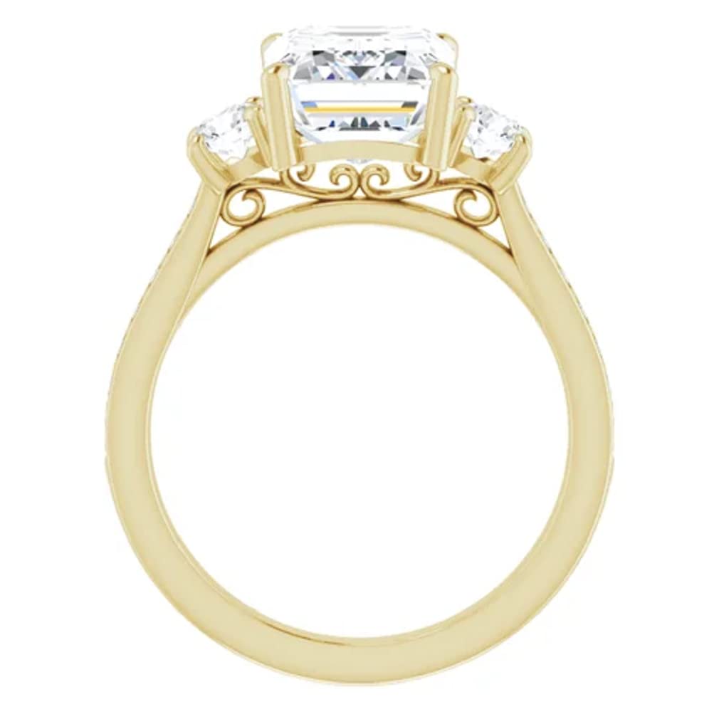 925 Silver, 10K/14K/18K Solid Gold Moissanite Engagement Ring, 3.0 CT Emerald Cut Handmade Solitaire Ring, Diamond Wedding Ring for Women/Her Anniversary Ring, Birthday Gifts, VVS1 Colorless Rings