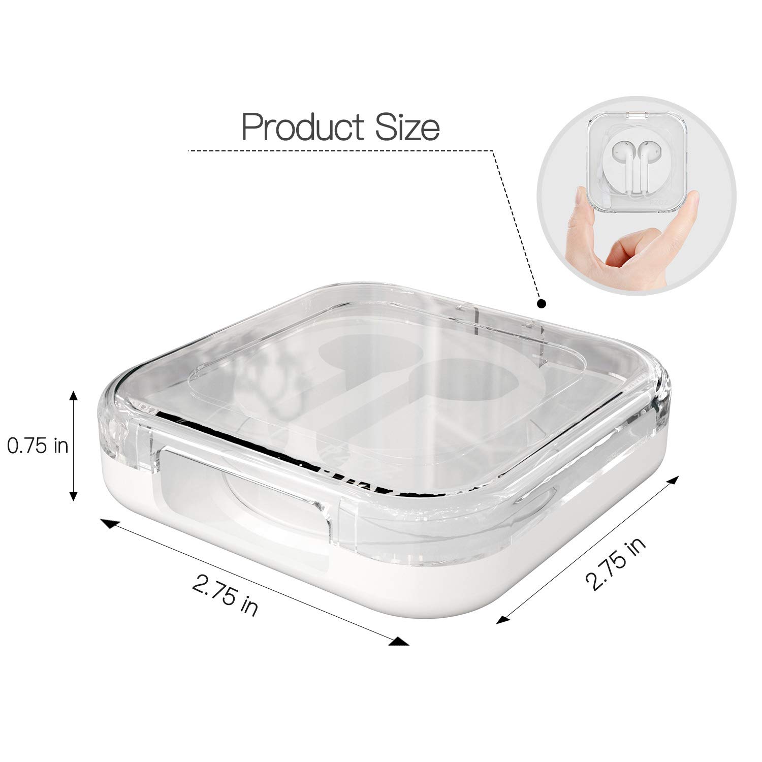 pzoz Earbuds Case Compatible for Apple iPhone/iPad/iPods EarPods, Earphones Cord Organizer Cover Wired Manager Holder Wrap Winder Mini Storage Carrying Cable Management