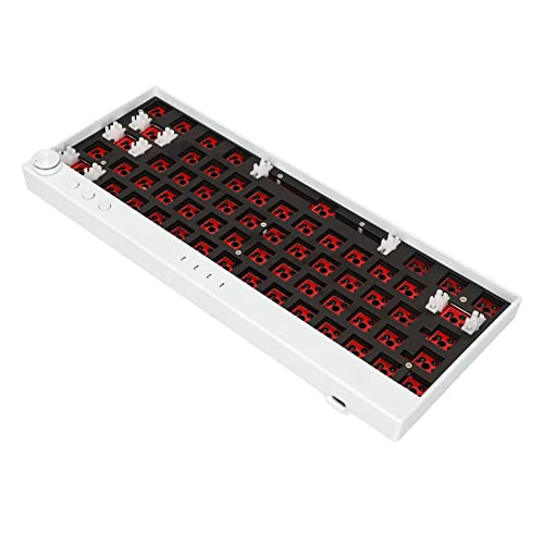 61 Keys Mechanical Keyboard DIY Kit, RGB Backlight Mechanical Keyboard Kit with Switch Hot Swap, Custom Mechanical Gaming Keyboard Kit for Home, Office(White)