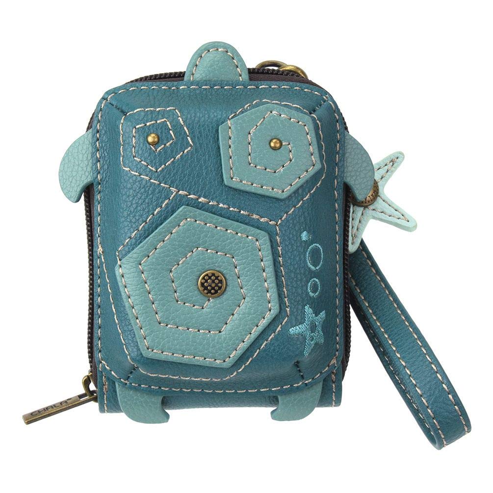 Chala Handbags Cute-C Turtle Credit Card Holder/Wallet WristletF