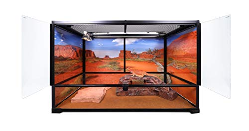 Reptile Habitat Background; Monument Valley with Tree, for 36Lx24Wx18H Terrarium, 3-Sided Wraparound