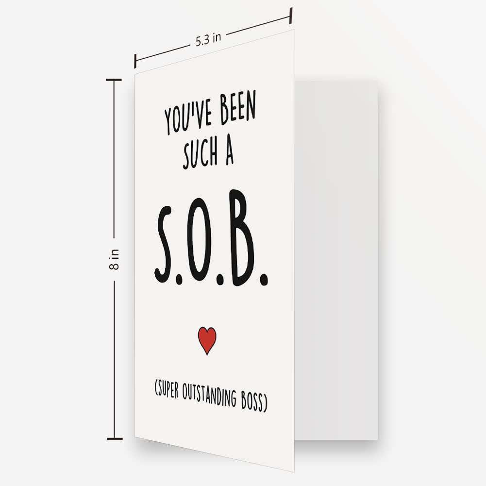 OJsensai Funny Boss Day Card, Humorous Card for Boss, Rude Card from Employee, Birthday Card for Boss Lady, You've Been Such A SOB