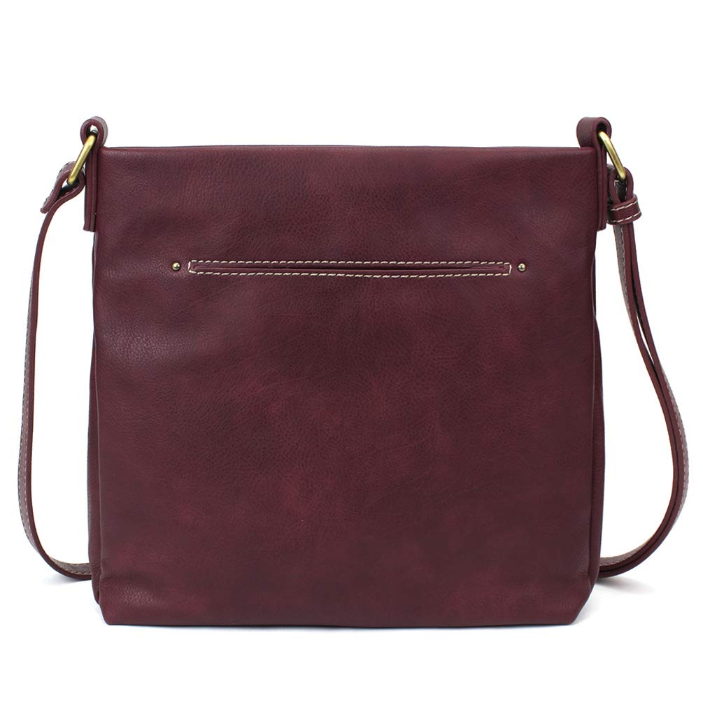 CHALA Laser Cut Crossbody Faux Leather - Metal Spider - Plum