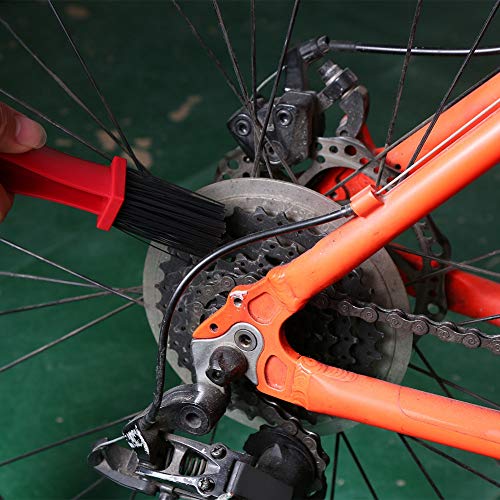 Suuonee Chain Cleaning Brush, Motorcycle Motocross Bike Bicycle Chain Crankset Cleaning Brush Wash Cleaner Tool (Red)