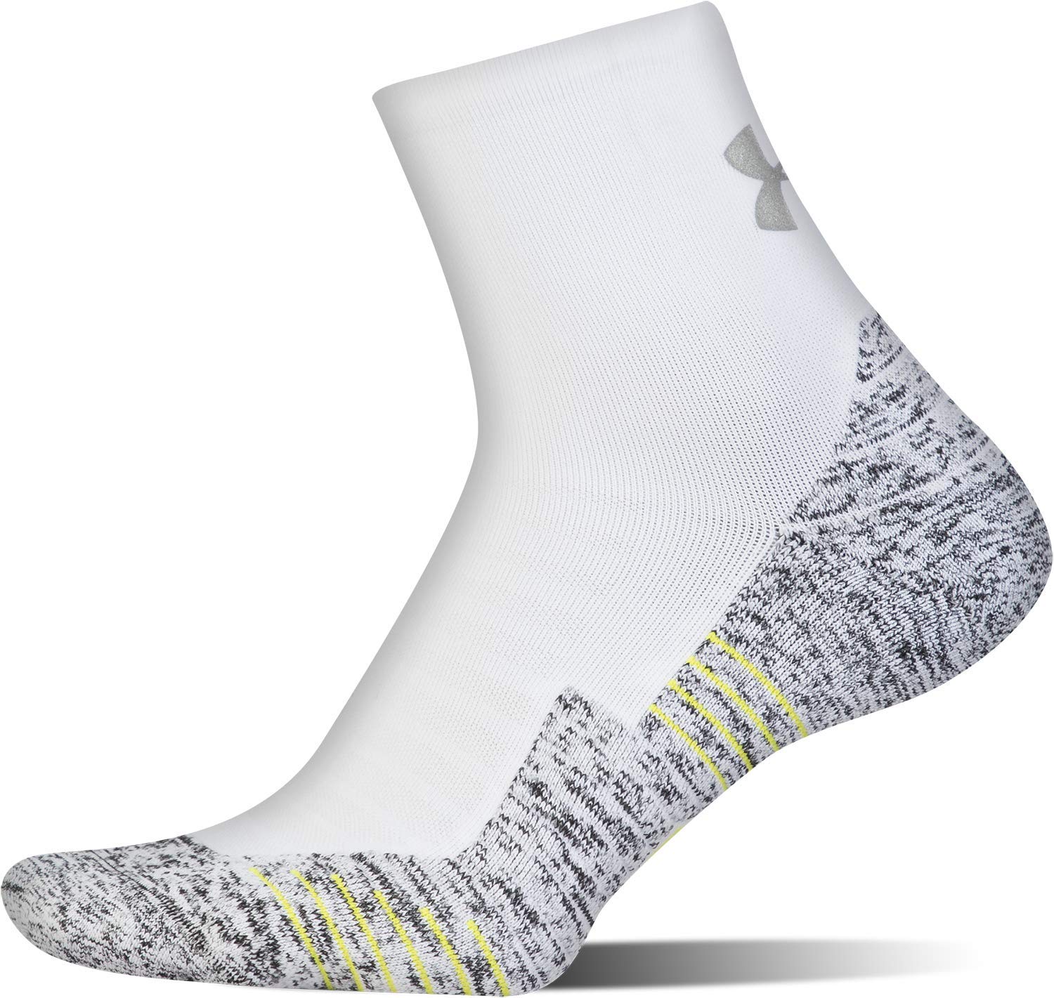 Under Armour Adult Run Cushion Quarter Socks, 1-Pair , White 1 , Large