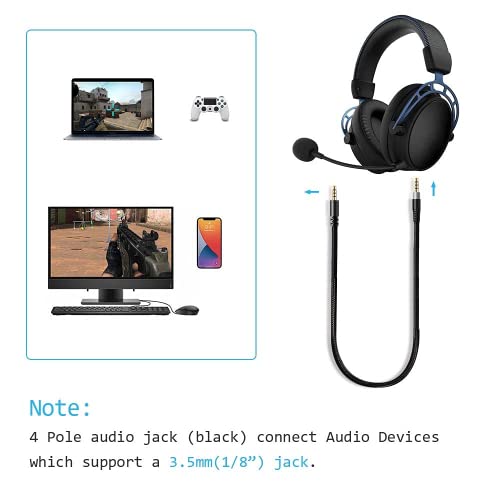 BUTIAO Cloud Alpha Cable, Nylon Braided OFC Replacement Aux 3.5mm Cable Extension Cord for Kingston HyperX Cloud Mix Alpha S Gaming Headsets Headphones