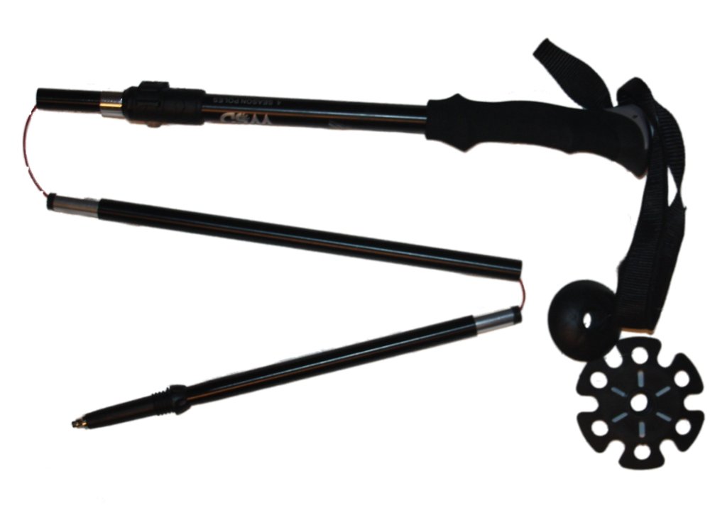 4 Season ski Poles Tri-Fold Trekking Poles/Sticks Folding Collapsible Adjustable and Ultralight - Perfect for Skiing,Hiking, Walking, Backpacking Pair with 2 Pairs of Baskets