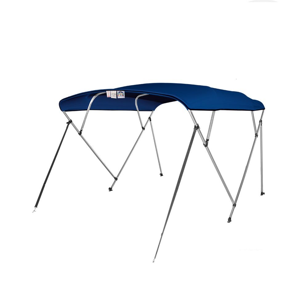 4 Seasons Bimini Tops for Boat Cover 4 Bow 8 ft. Long with Frame Canvas Hardware Kit and Boot (54" H 91" - 96" W 8 ft, Navy Blue)
