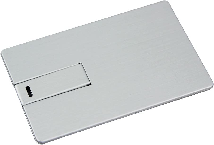 64GB USB 2.0 Flash Drive Credit Card Bank Card Shape Pen Drive Thumb Drives Memory Stick Pendrive Jump Drive Flash Disk-Silver