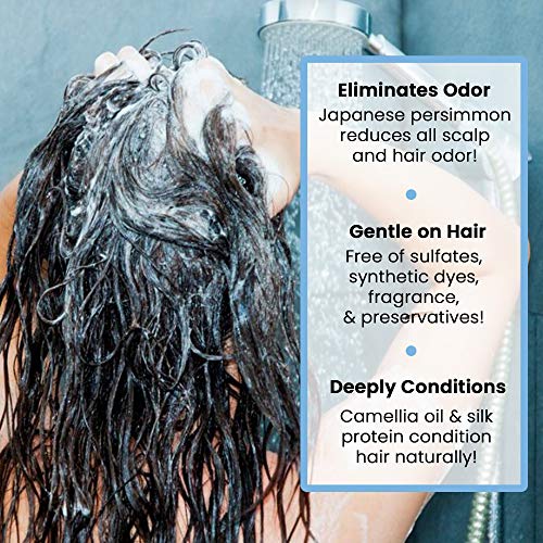 Hair Shampoo for Women & Men | Sulfate Free Shampoo with Japanese Persimmon Formula Eliminates Hair Odor & Hydrates Dry Hair | 13.5 oz