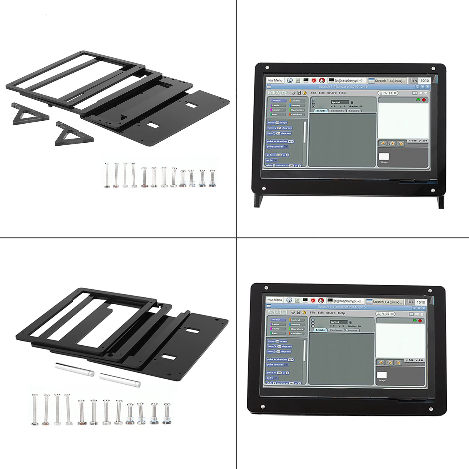 7 Inch Touchscreen for , 1024 600 FHD Screen Display with Bracket(Mental/ABS), USB Portable Mini Monitor Upgraded 7in Note: (Plastic Bracket Shell)