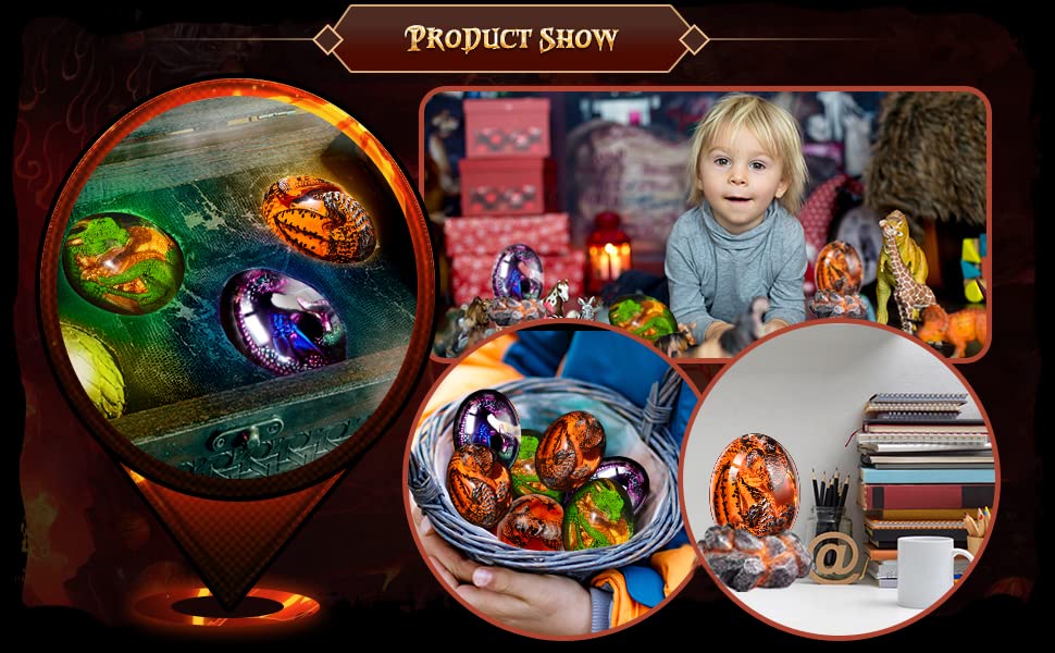 BLUWTE Lava Dragon Egg with Base,Lava Dragon Egg for Men Boys,Dragon Egg Crystal ,Transparent Dragon Egg, Dragon Egg Resin for Desktop Easter Gift …
