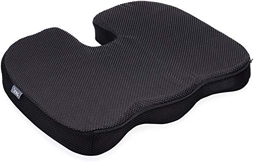 DMI Memory Foam Seat Support Cushion | Coccyx, Sciatica, & Tailbone Pain Relief | Multi-Use Ergonomic Seat Cushion for Office Chair for Driving & Home | Breathable