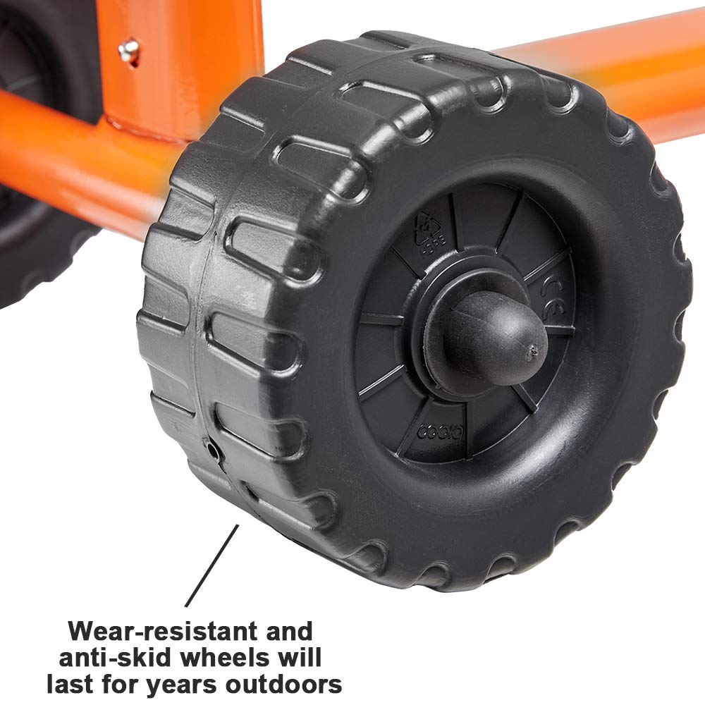 Albott Ride On Bulldozer Metal Excavator Toy with a Long Base and 4 Wheels, Great for Sand, Dirt and Snow, Outdoor Play
