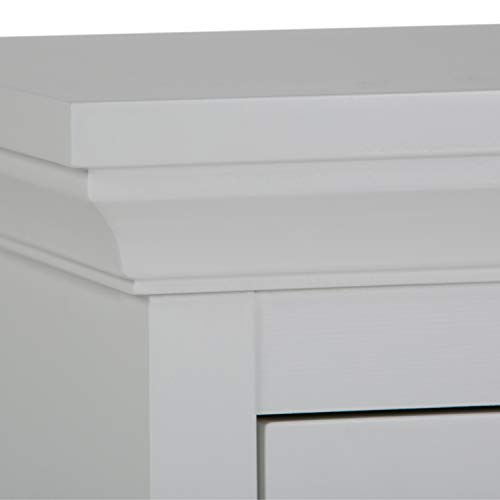 SIMPLIHOME Avington 29.9 inch H x 20.5 inch W Laundry Hamper in Pure White with 1 Storage Compartment, for the Bathroom