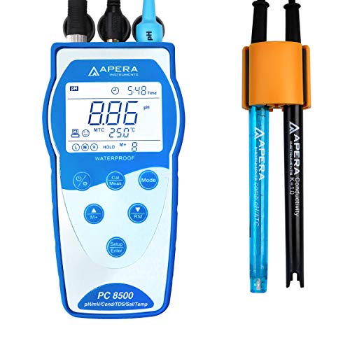 Apera Instruments Premium Series PC8500 Portable Handheld pH/Conductivity Meter Kit (AI5524)