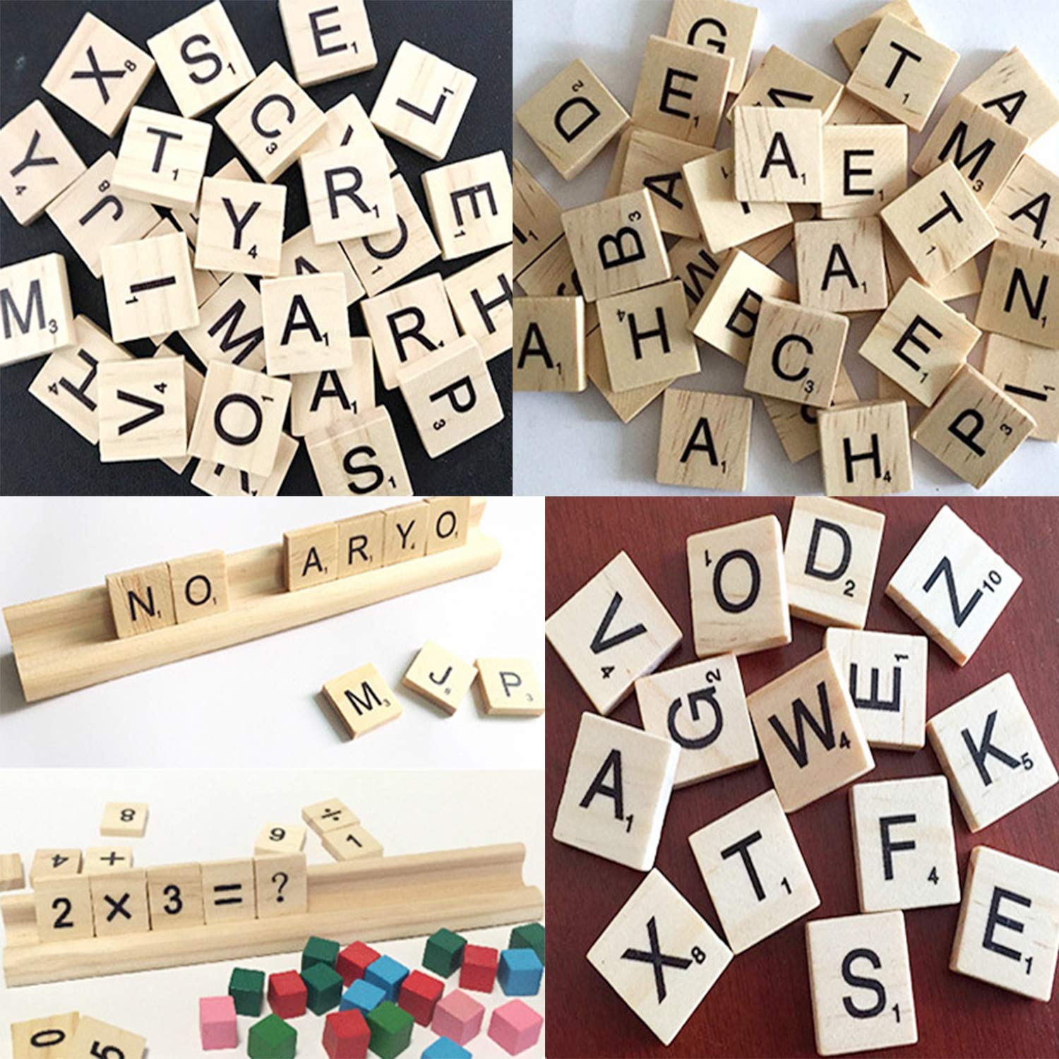 400PCS Wooden Scrabble Tiles, Scrabble Letters for Crafts, Making Alphabet Coasters and Scrabble Crossword Game.