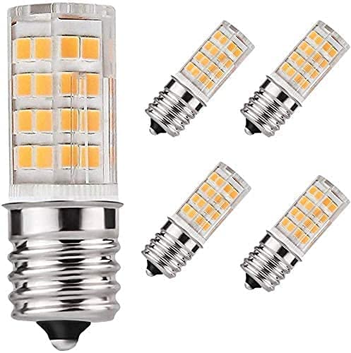 Adzok E17 LED Bulb Microwave Oven Light Dimmable 5 Watt Warm White 3000K 52X2835SMD AC110-130V (Pack of 4)
