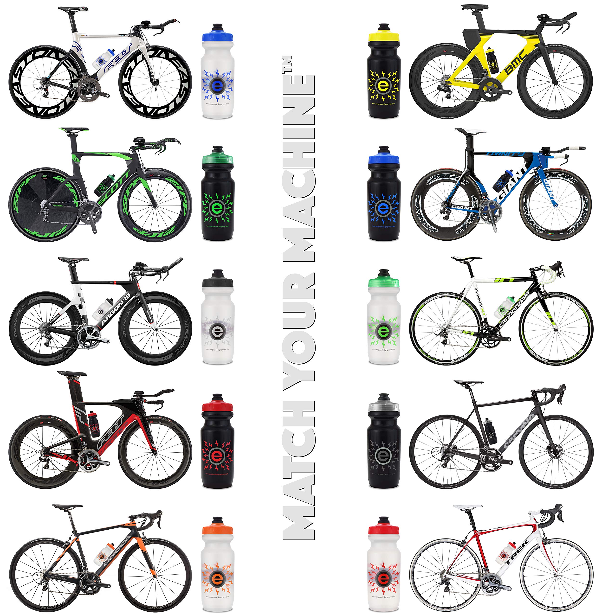 Engine Design Group NGN Bicycle | Bike Water Bottle for Triathlon, MTB, and Road Cycling by Specialized Bikes - 21 oz (2-Pack)