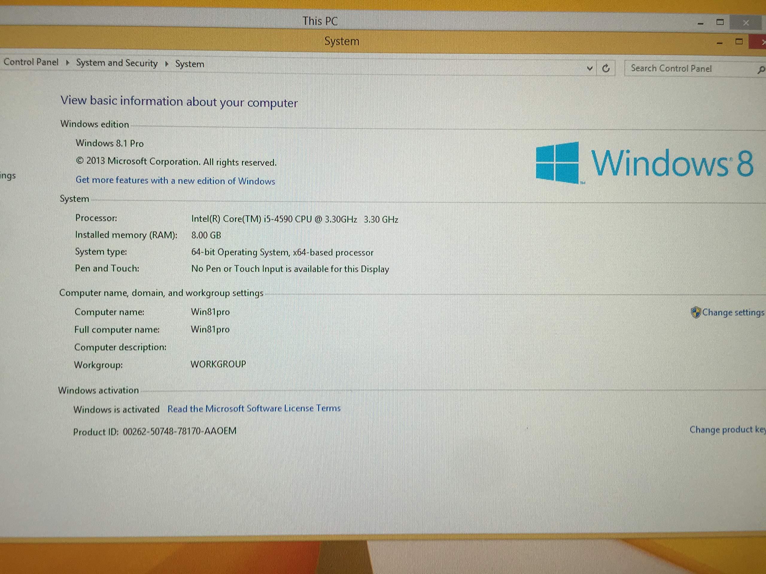 Dell Optiplex 7020 Business Desktop Small Form Factor SFF Intel Quad Core i5 i5-4590 8GB RAM 500GB HDD Windows 8.1