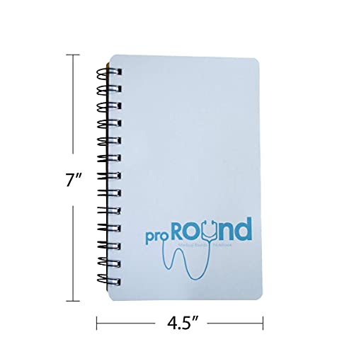 Medical Rounds Notebook, proRound – Spiral Notebook, Notepad with Template, Log Book for Medical Students, Nurses & Physician Assistants, Pocket Size – 4.5 x 7 Inches, 75 Pages (Pack of 1)