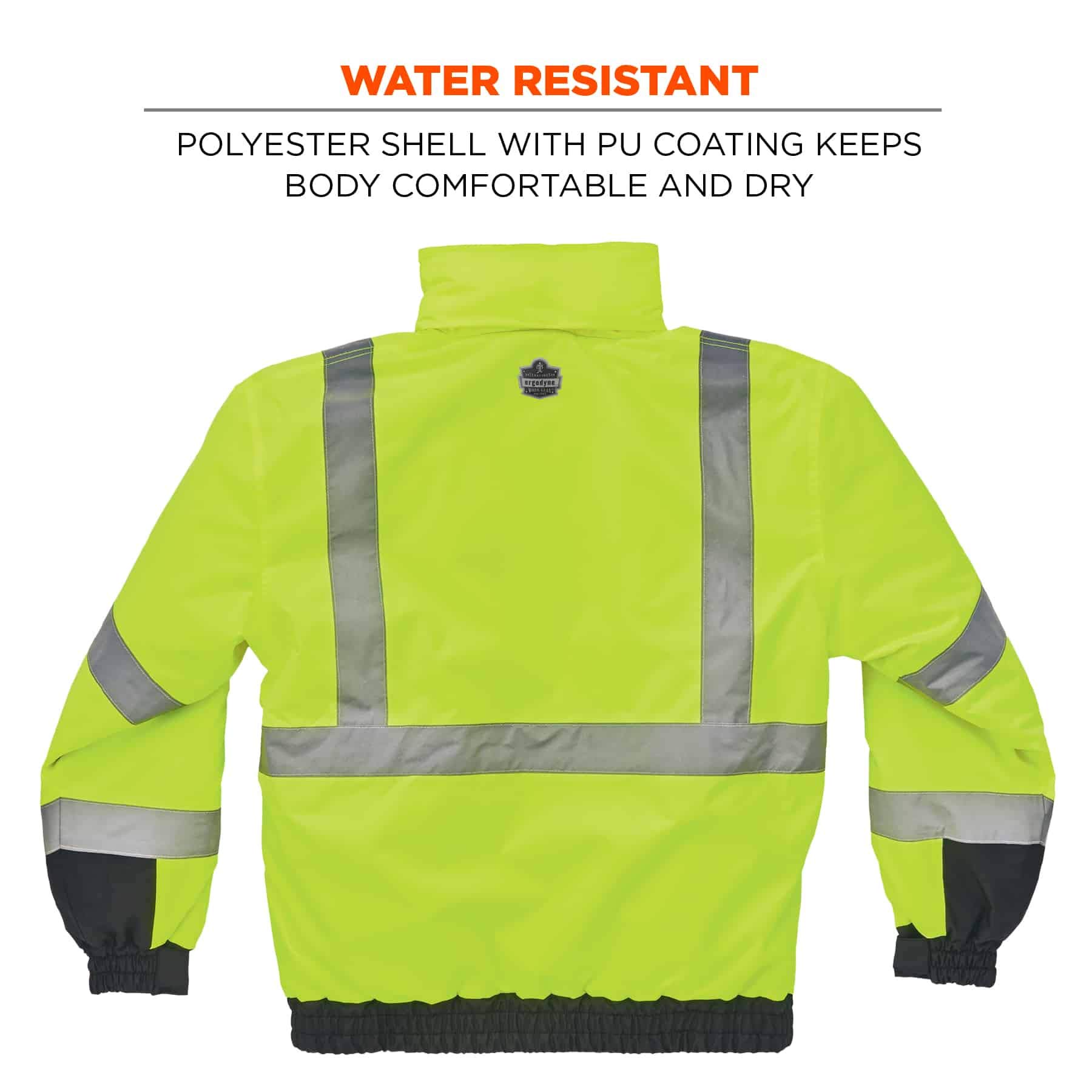 Ergodyne unisex adult High Visibility Reflective Winter Jacket, Insulation GloWear 8377 Type R Class 3 Lime Quilted Bomber Jacket 4XL, Lime, 4X-Large US
