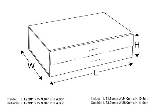 SKETCHGROUP Luxury Gift Box with 2 Satin Ribbon and Magnetic Closure (A4, Black)