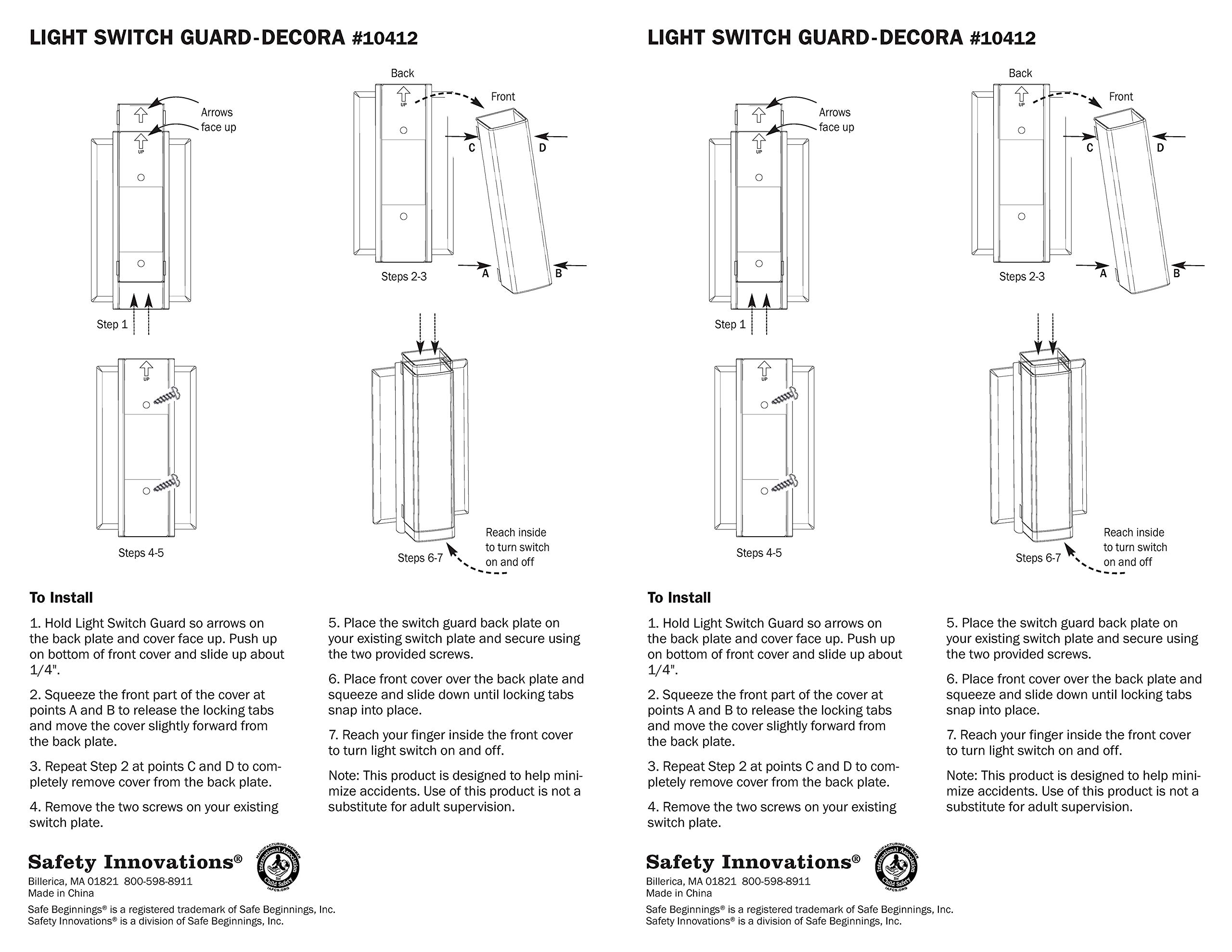 Child Proof Light Switch Guard -For Decora (Rocker) Style Switches