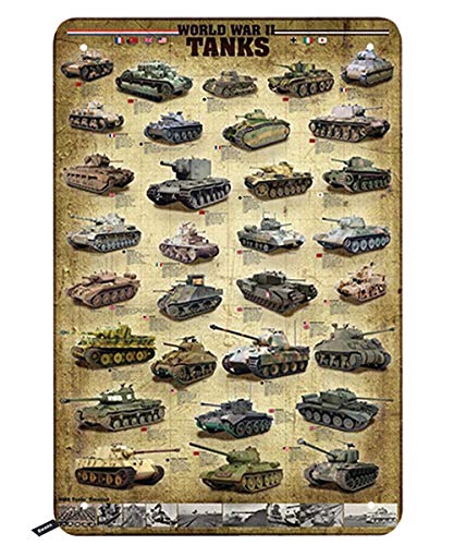 Swono Tanks Tin Signs,Worlds War Kinds of Tanks Vintage Metal Tin Sign for Men,Wall Decor for Bars,Restaurants,Cafes Pubs,12x8 Inch