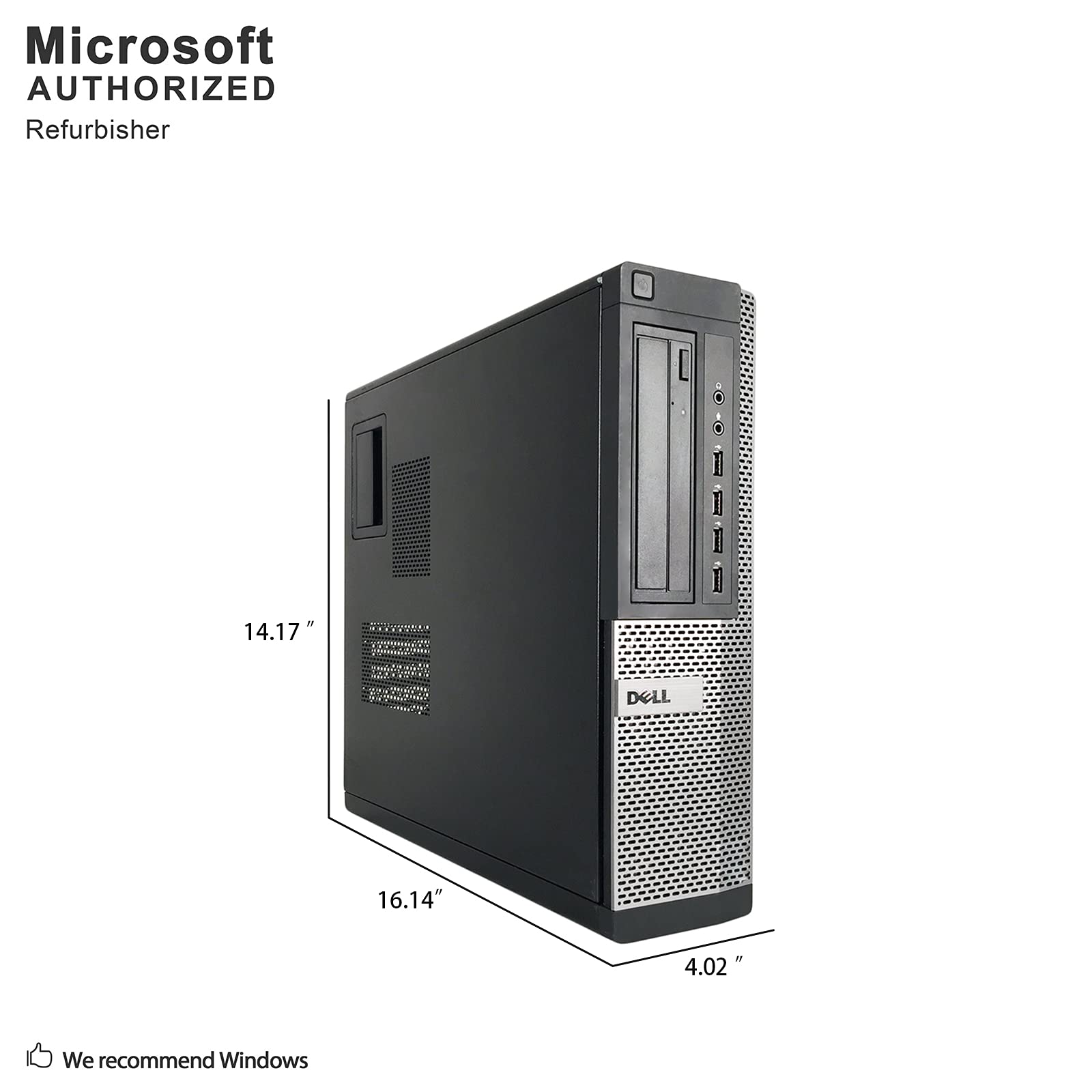 Dell Optiplex 990 DT Business Computer,Intel Core i5 2400 Upto 3.4G,16G DDR3,2T,DVD,WiFi,VGA,DP,Win 10 Pro 64 bit-Multi Language Support-English/Spanish/French(CI5)(Renewed)