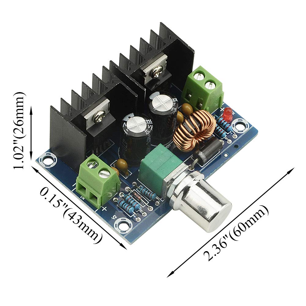 XINGYHENG 2PCS 5A Dc-Dc Buck Converter Module Max 8A 200W 4-40V to 1.25-36V XL4016E1 DC Regulating Board Constant Current Regulator Converter for Charging or Driver Module