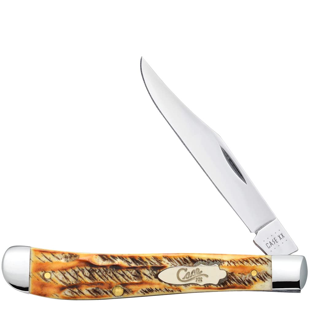 Case XX WR Pocket Knife Slimline Trapper 6.5 Bonestag Item #22305 (6.51048 SS) 4 1/8 Inches Closed, Made In USA