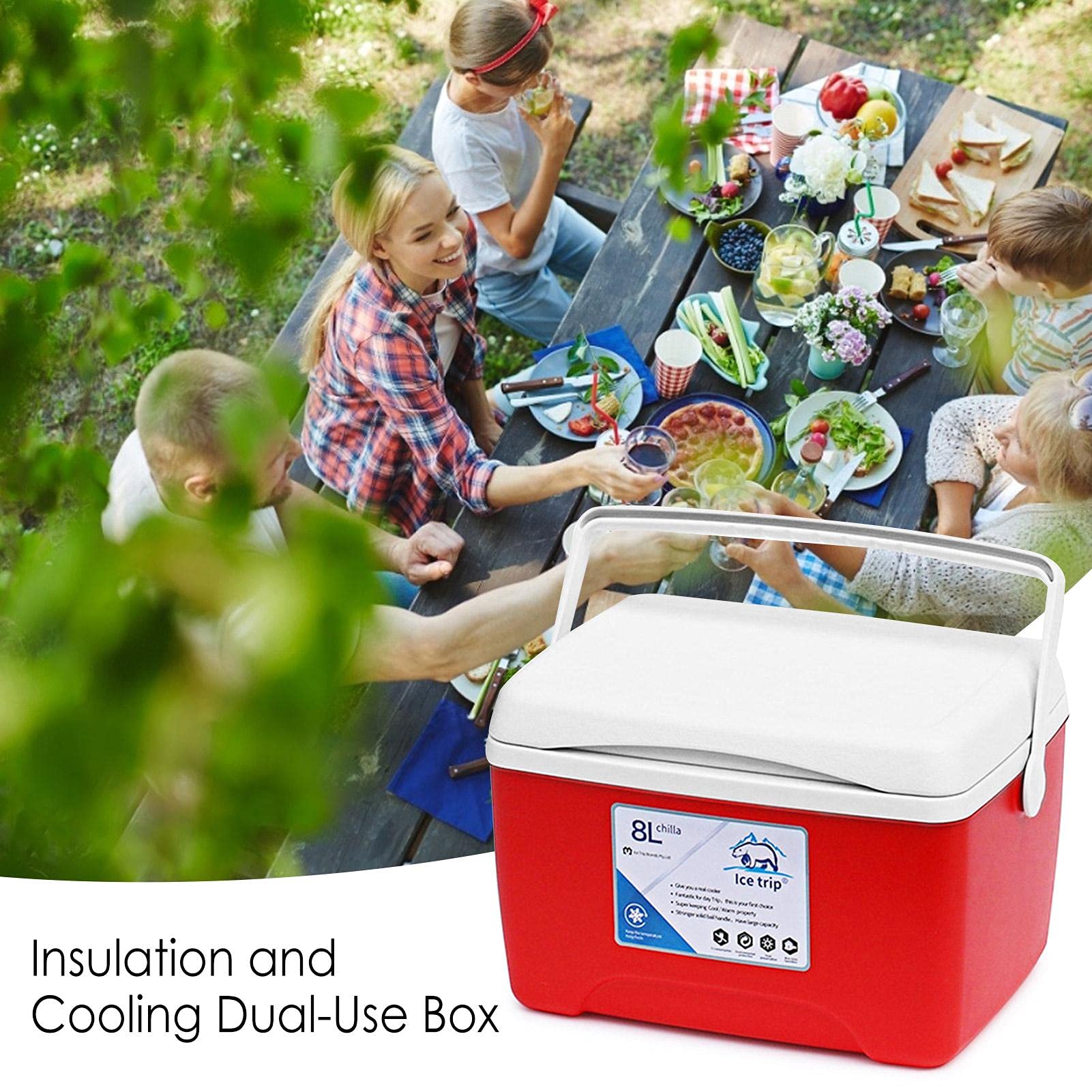 8L Cooler Box, Outdoor Rotomolded Cooler, Portable Cooler Box for BBQ, Camping, Pincnic, and Other Outdoor Activities
