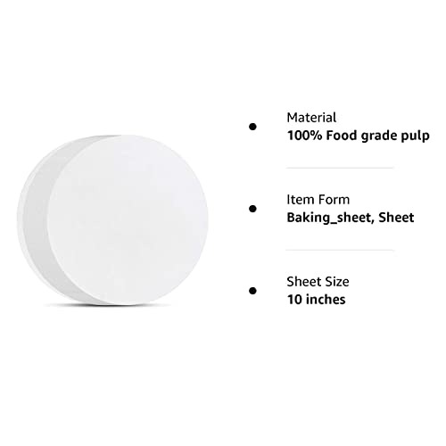 8 Inch Parchment Paper Rounds, Set of 200, Non Stick Baking Parchment Circles, Cake Parchment Rounds for Cake Pan, Springform Pan, Tortilla Press and so on(4.5/5.5/6/7/9/10/12in Available)