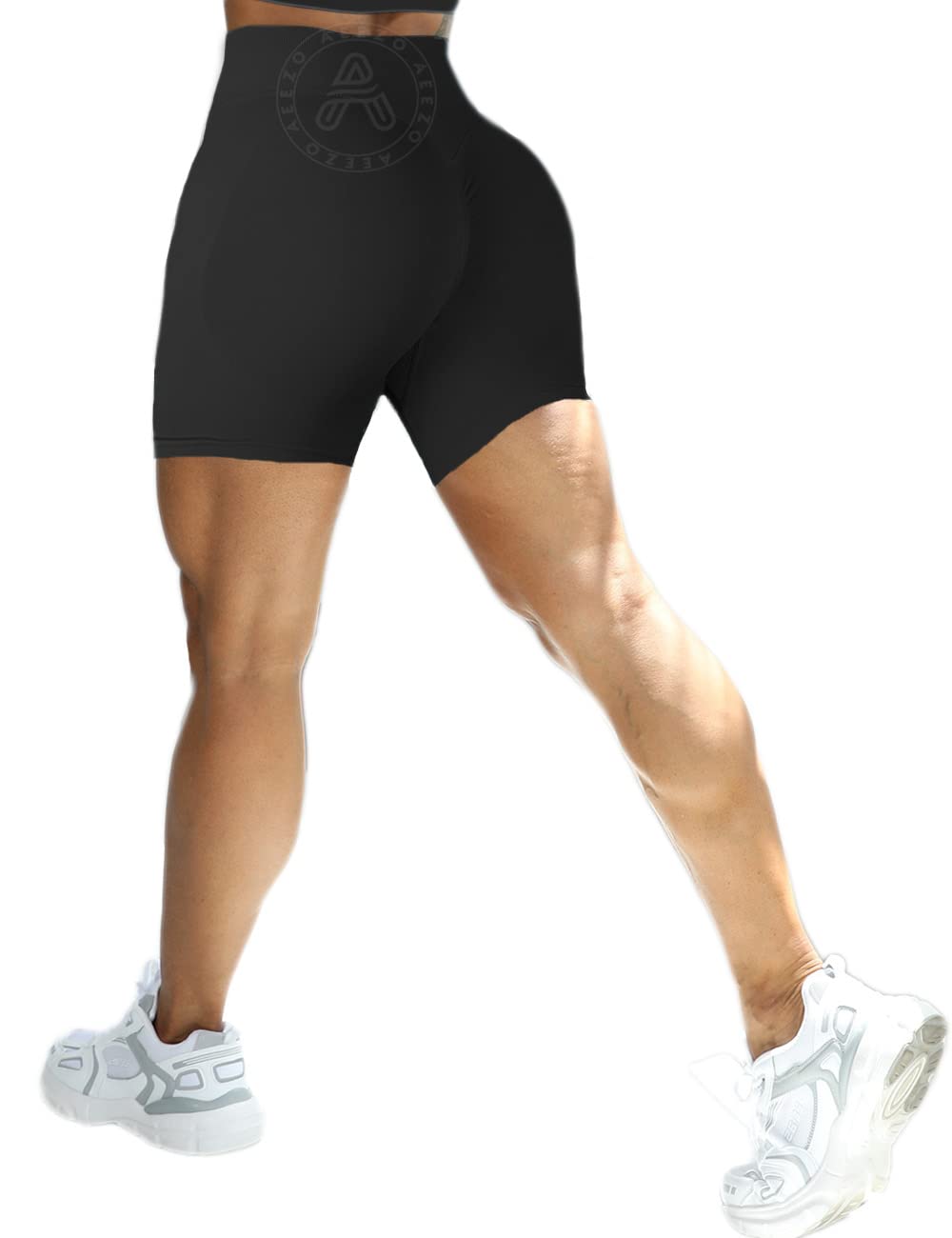 AEEZO Women's Booty Shorts High Waist Seamless Scrunch Ombre Active Shorts Butt Lifting Workout Yoga Pants