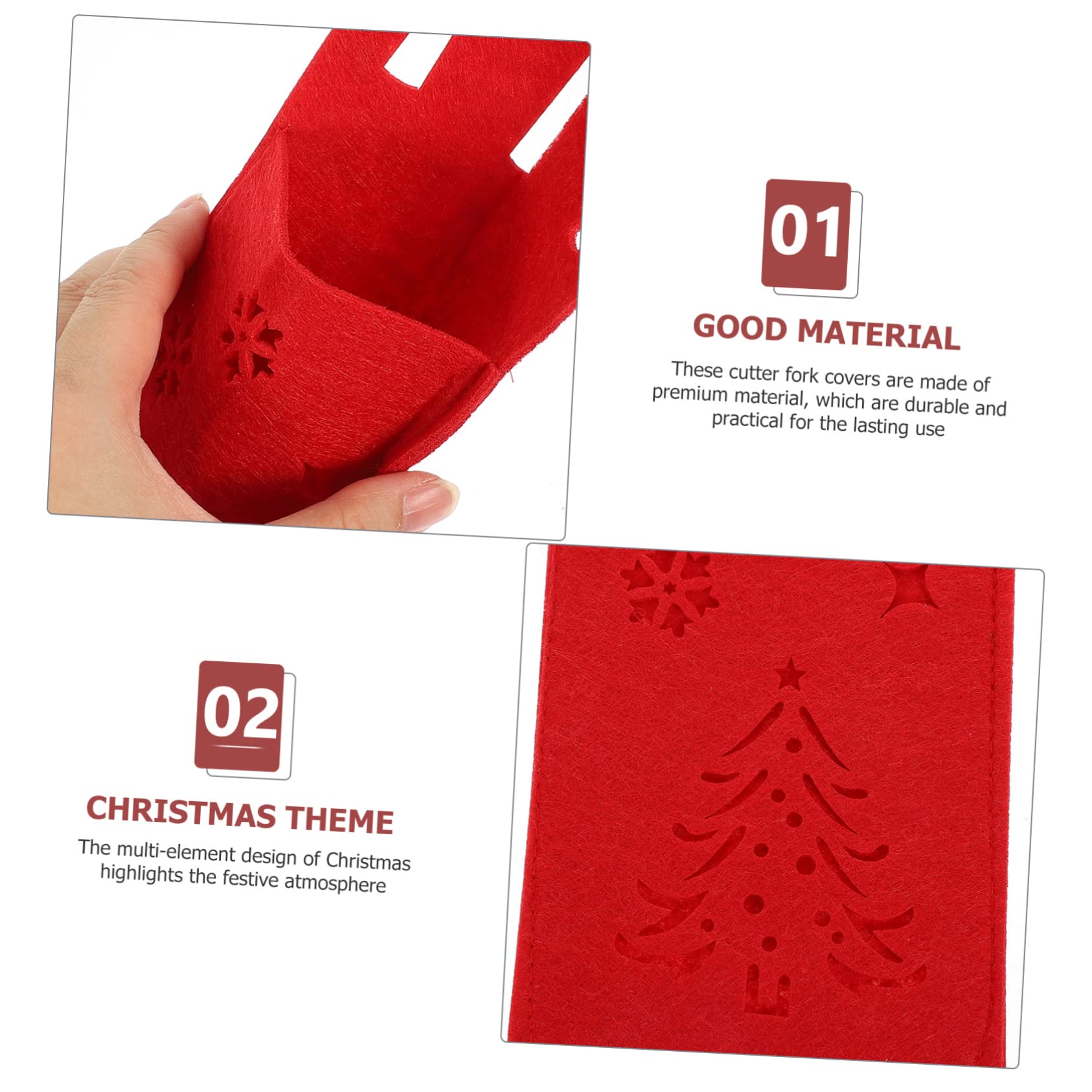 ABOOFAN 12 Pcs Christmas Tree Cutlery Bag Felt Christmas Silverware Bag Dinner Table Decorations Christmas Cutlery Bag Silverware Bags Grey Decor Tableware Bag Halloween Cutlery Fork