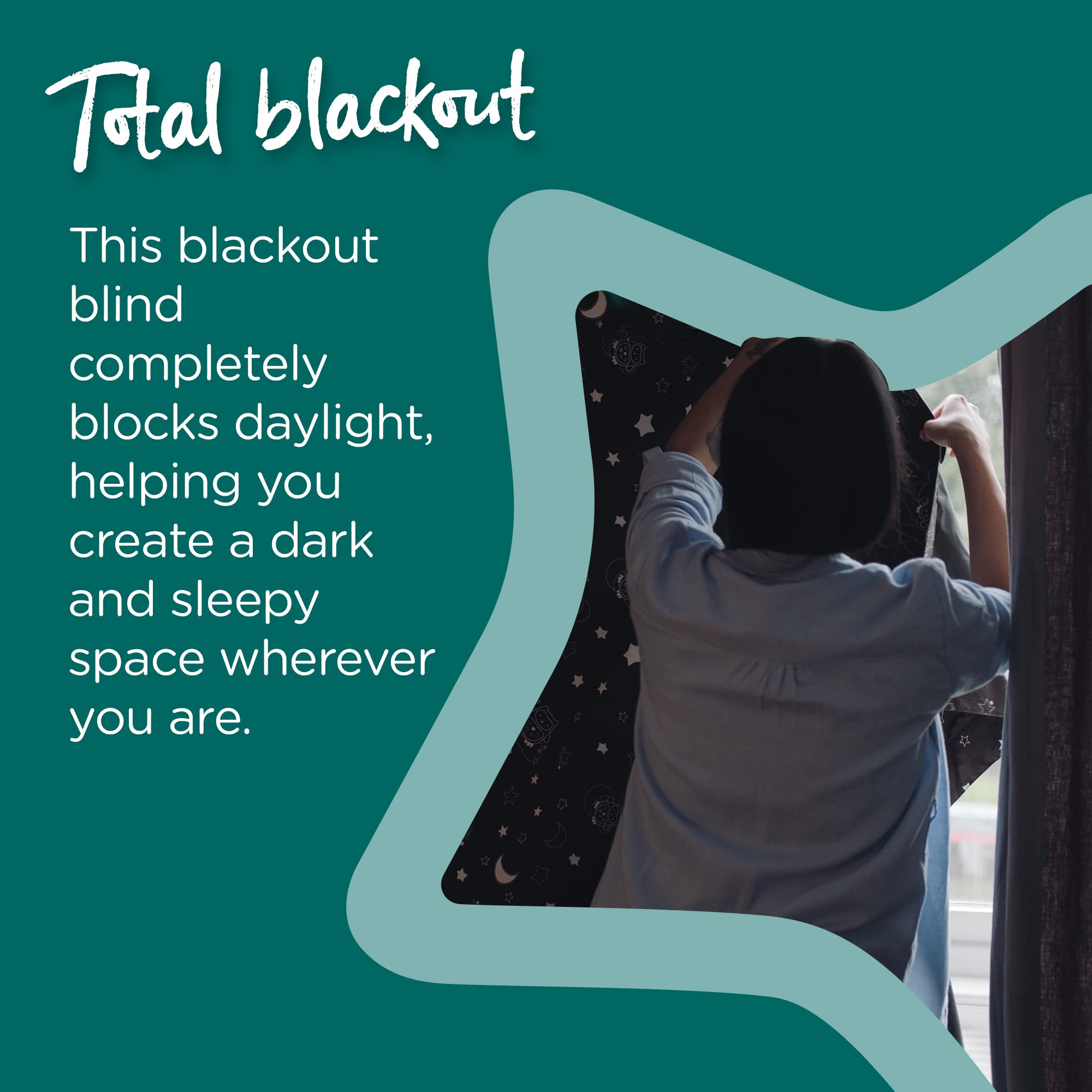 Tommee Tippee Sleeptight Portable Blackout Blind with Suction Cups, Adjustable and Lightweight, Large, 51x78 Inches