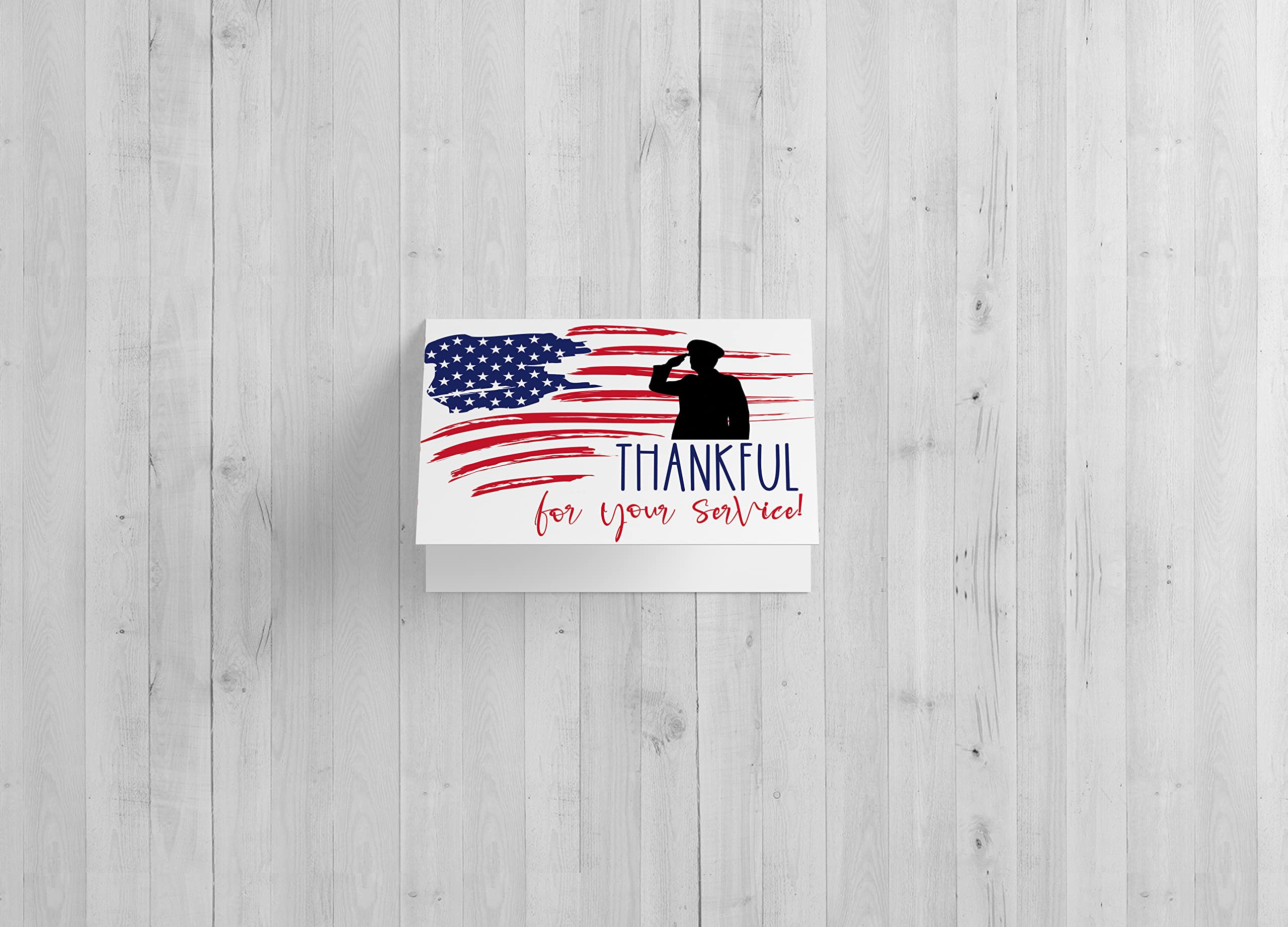 Red Door Inspirations Thank You Military, Veteran Appreciation Card (Thank You Single Military Card)