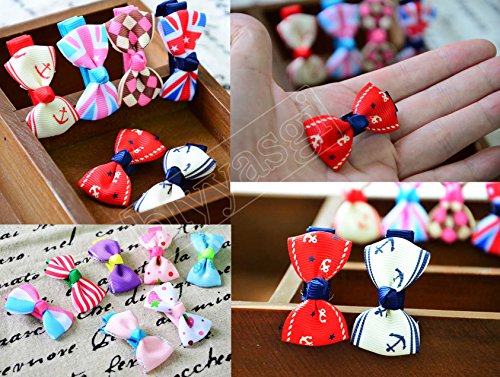Blyyasgi Multi Color Puppy Dog Cute Hair Bows Hair Clips for Pet Grooming (10 Pcs)