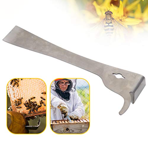 APlayfulBee 2pcs-Polished Stainless Steel Hive Scraper Tools J-Hook Beekeeping Tools Bee Hive Box Scraper Knife for Beekeepers Supplies Beekeeping Equipment