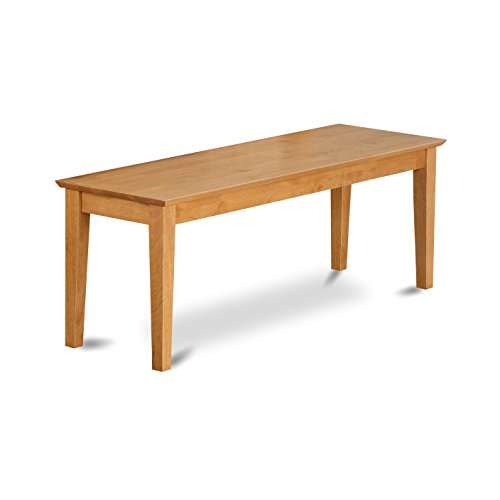 East West Furniture Capri 6 Piece Set Contains a Rectangle Dining Room Table and 4 Kitchen Chairs with a Bench, 36x60 Inch, Oak