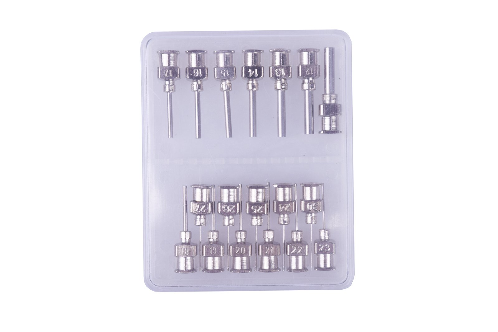 Huaha 18-Pack Metal Dispensing Needle - Stainless Steel Blunt Tip Luer Lock Set