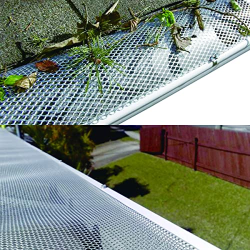 6 inch x 25 feet Aluminum Gutter Guard Mesh Roll, Leaf Guards for Gutters Gutter Covers Screen Rain Gutter Protector downspout Guard.