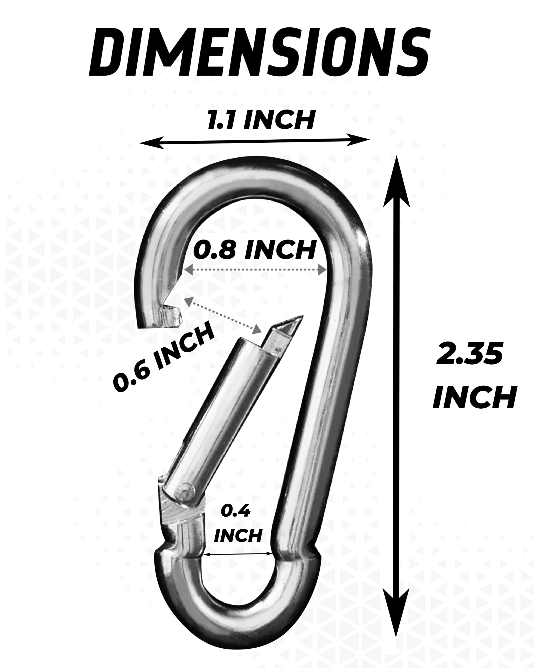 5 Pack - Multipurpose Heavy Duty Carabiner - Snap Hooks - Small Carabiner Clip - Large Carabiner Clip - Clips for Keys - Carribeaner Hook (2.35 Inch)