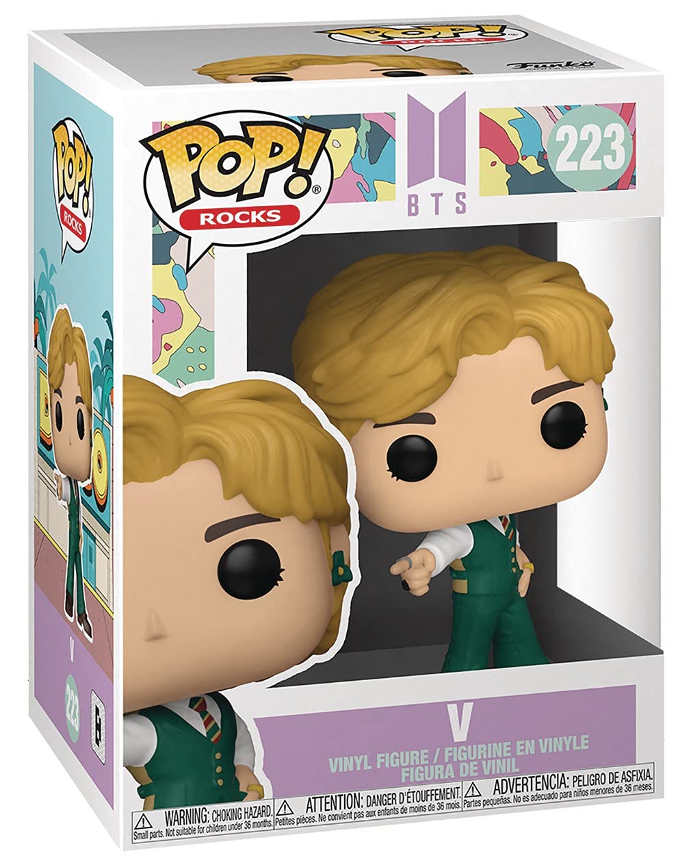 BTS - Dynamite - V Funko Pop! Vinyl Figure (Bundled with Compatible Pop Box Protector Case), Multicolored, 3.75 inches