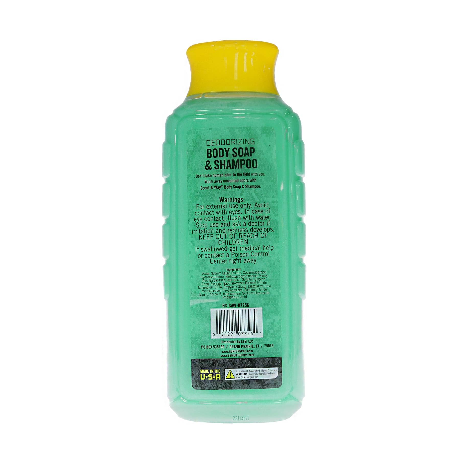Hunters Specialties Scent-A-Way MAX Liquid Body Soap & Shampoo - Hunting Odorless Green Soap Scent Eliminator for Hunters, Trappers, Anglers, and Campers - 24 OZ