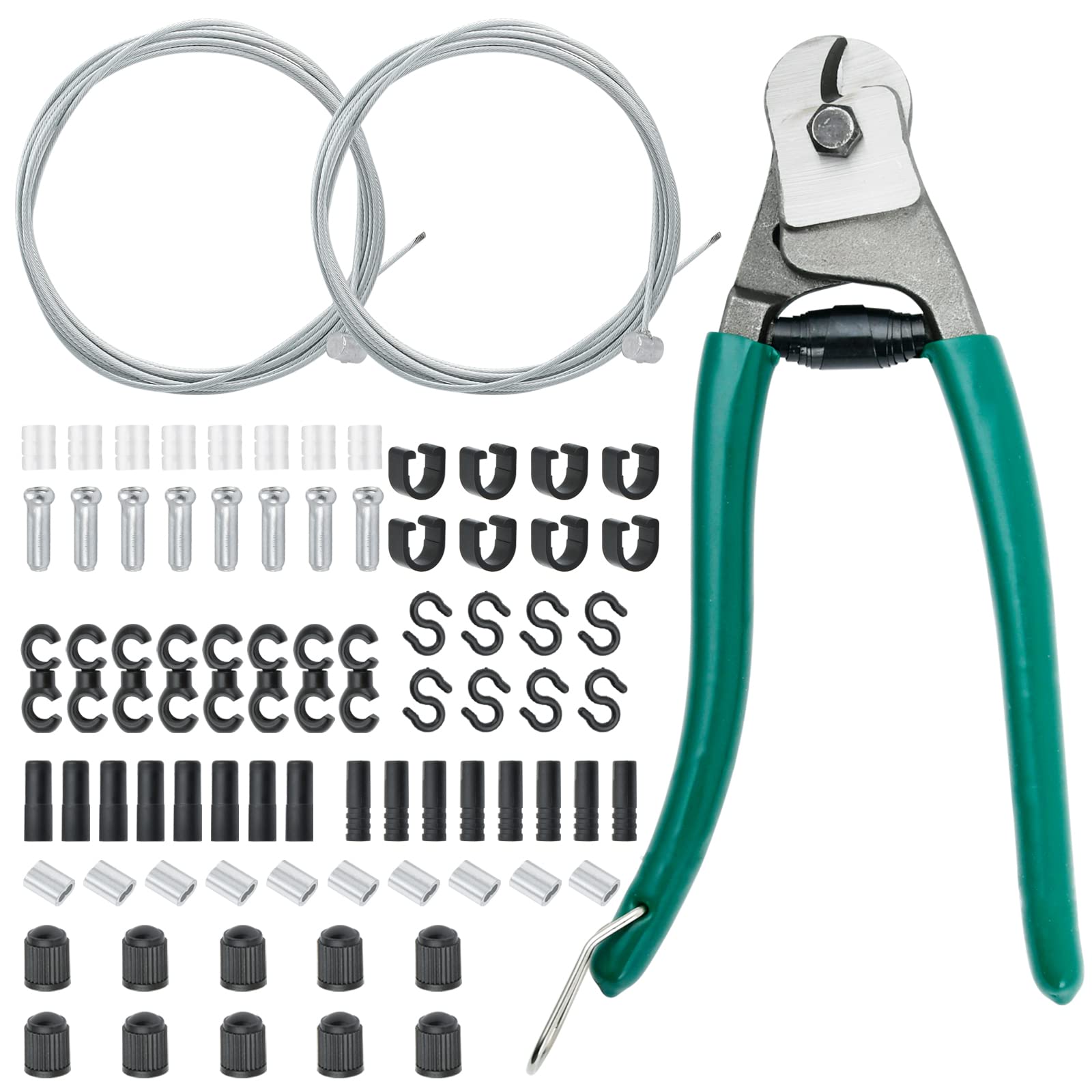 Aemygo Heavy Duty Cable Wire Cutters 8 Inch, Stainless Steel Bike Cable Cutter with 1×1.75m Bicycle Brake Cable, 1x2m Shift Cable