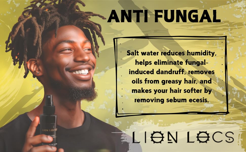 Lion Locs Starter Twist and Lock Spray for New Dreadlocks | Vegan Sea Salt Mist with Essential Oils & Aloe (4oz)