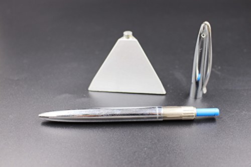 JASON YUEN Magnetic Floating Pen - Bright chrome ballpoint Pen with Magnetic Base - Writing Pen With Magnet Holder fit for Office Gift items (Triangle base)